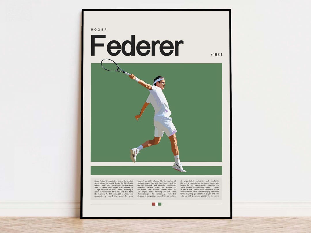 Roger Federer Poster, Tennis Poster, Motivational Poster, Sports Poster ...