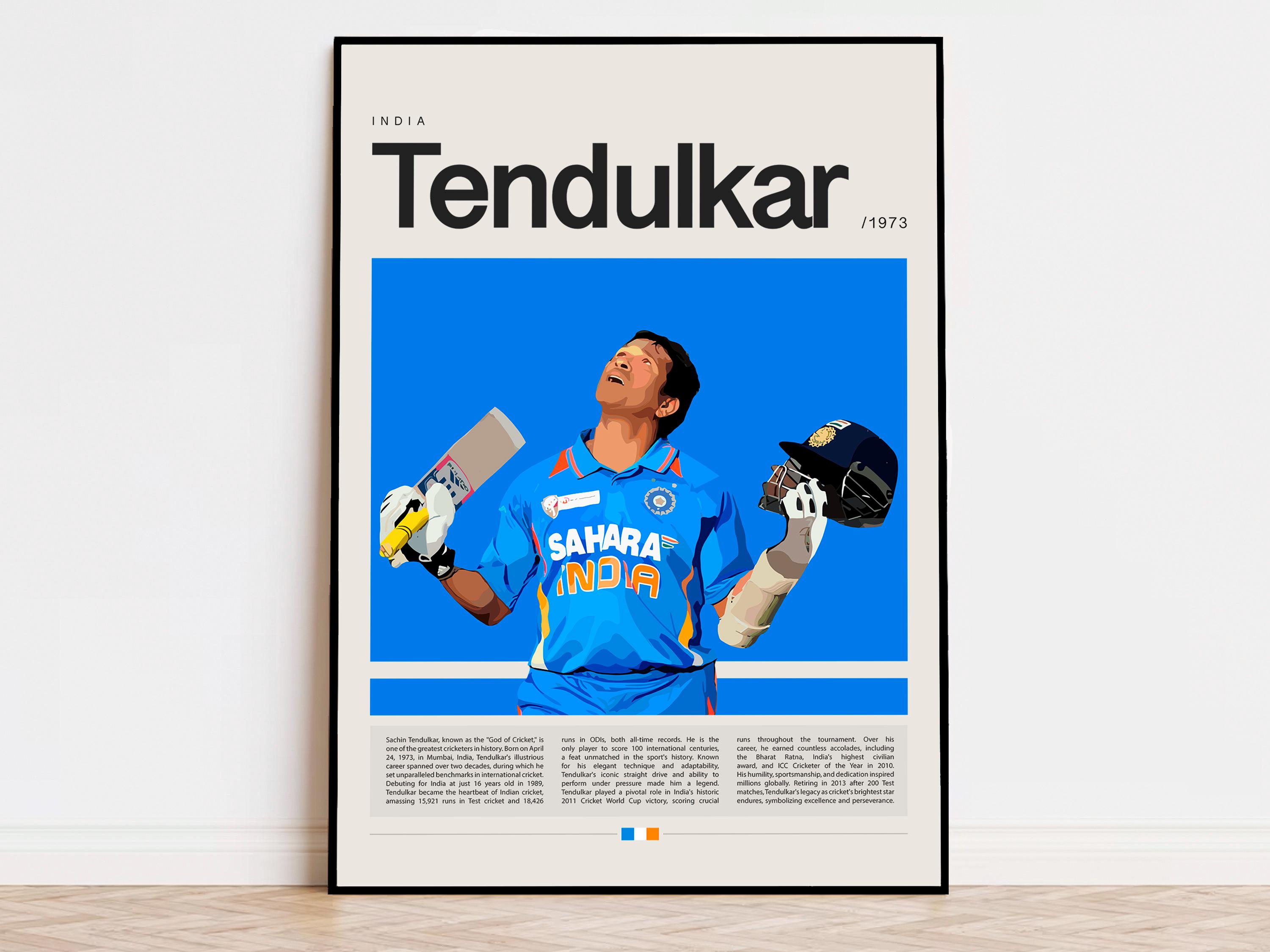 Sachin Tendulkar Poster, Cricket Poster, Sports Poster, Modern Sports ...