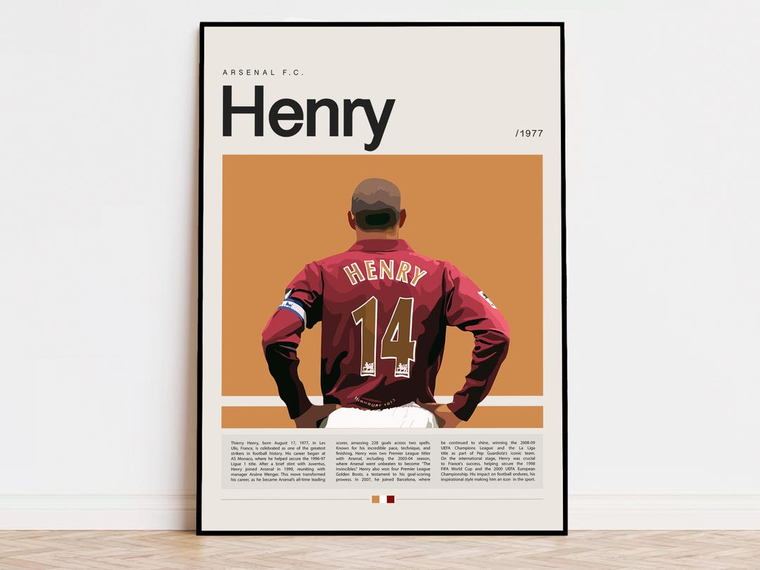 Thierry Henry Poster, Football Poster, Soccer Poster Sports Poster ...