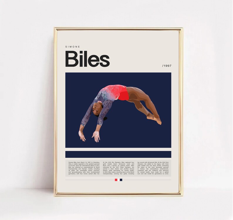 Simone Biles Poster, Gymnastics Poster, Sports Poster, Modern Sports ...