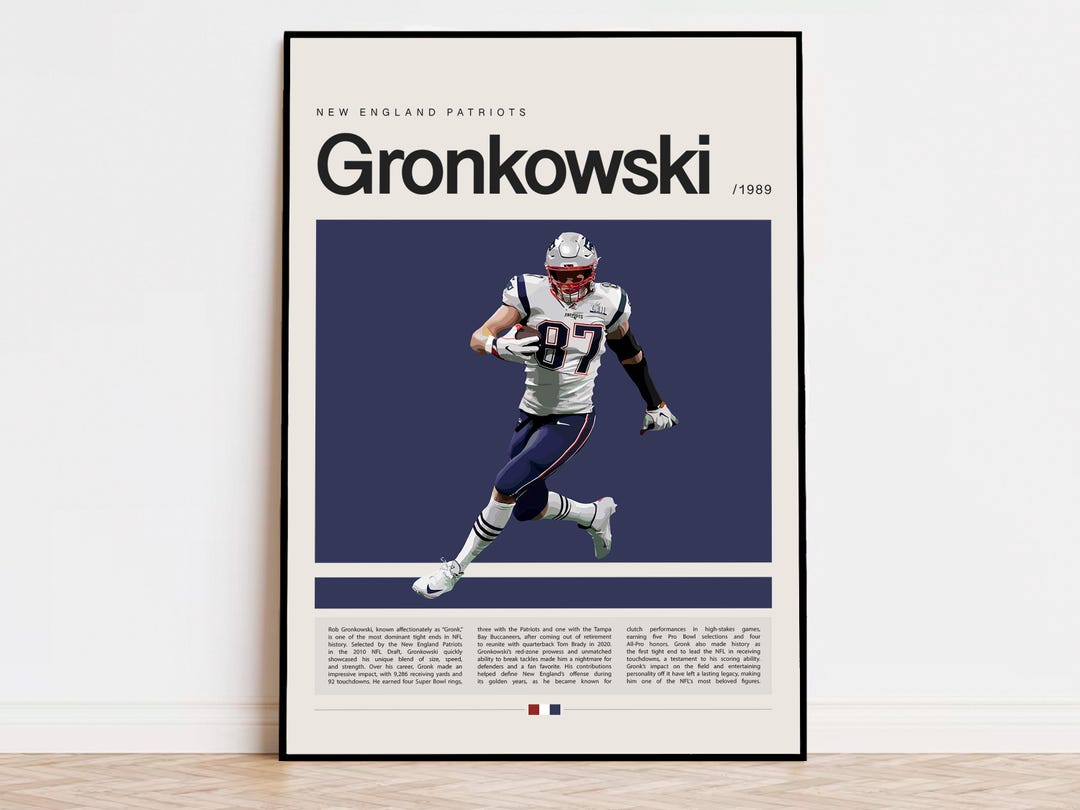 Rob Gronkowski Poster, NFL Poster, Sports Poster, Modern Sports Art ...