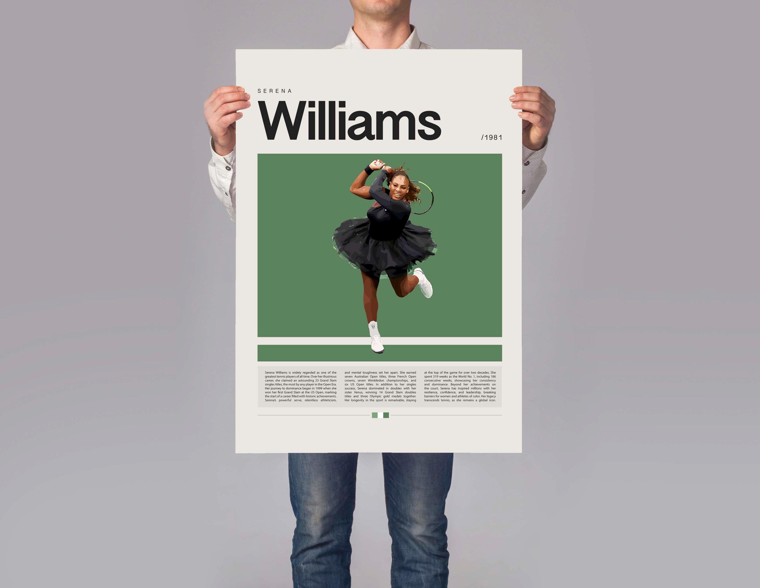 Serena Williams Poster, Tennis Poster, Serena Williams Print, Sports ...