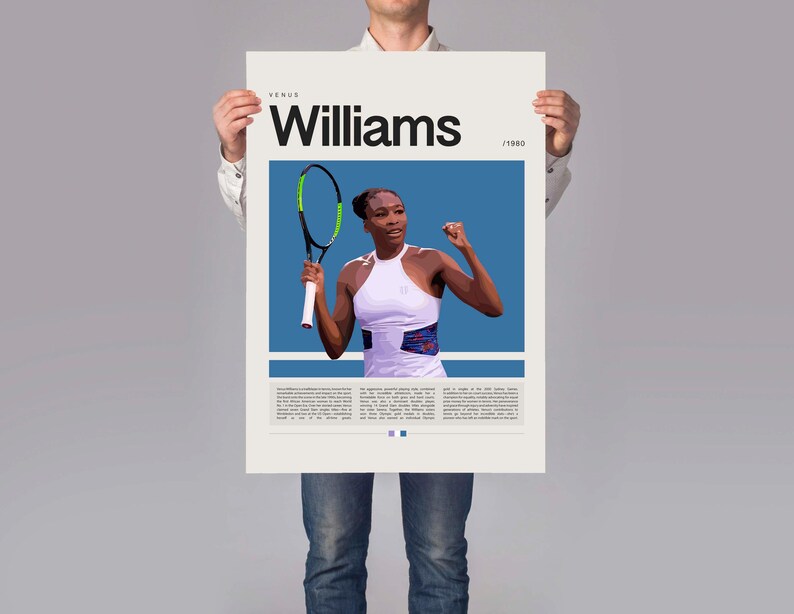 Venus Williams Poster, Tennis Poster, Venus Williams Print, Sports ...