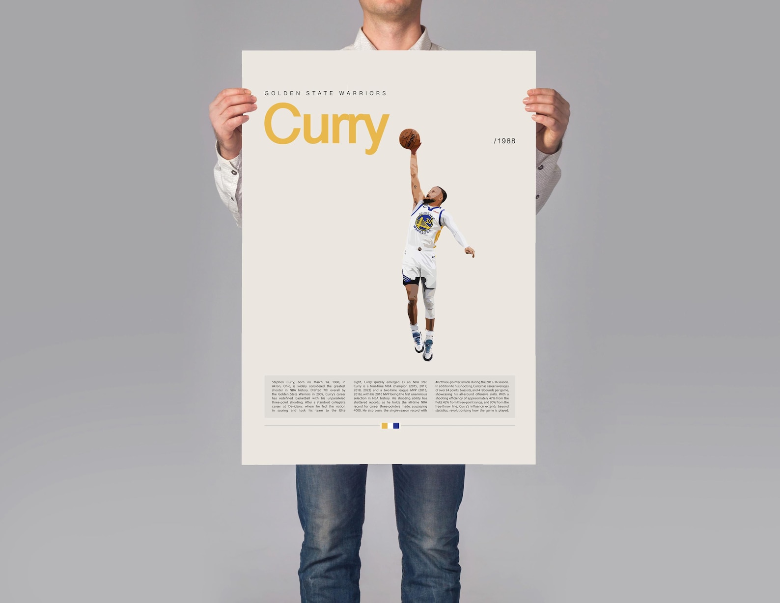 Steph Curry Poster, Golden State Warriors, NBA Poster, Sports Poster ...