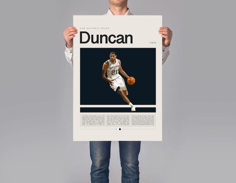 Tim Duncan Poster, Golden State Warriors, NBA Poster, Sports Poster ...