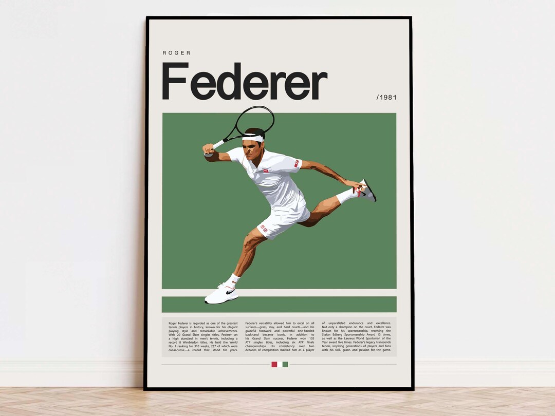 Roger Federer Poster, Tennis Poster, Motivational Poster, Sports Poster ...