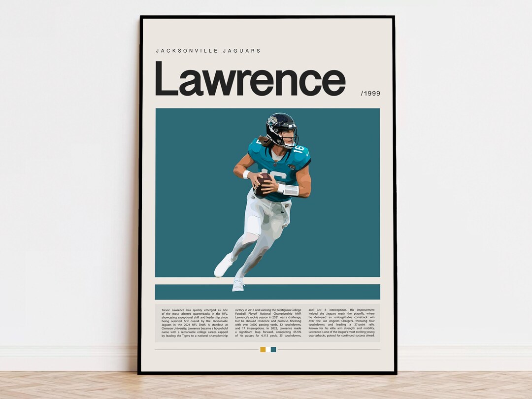 Trevor Lawrence Poster, NFL Poster, Sports Poster, Modern Sports Art ...