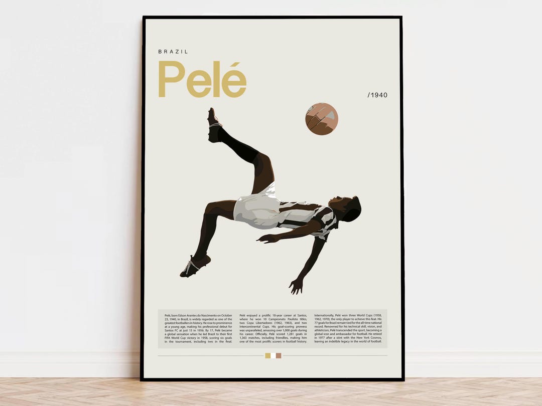 Pelé Poster, Football Poster, Soccer Poster Sports Poster, Modern ...