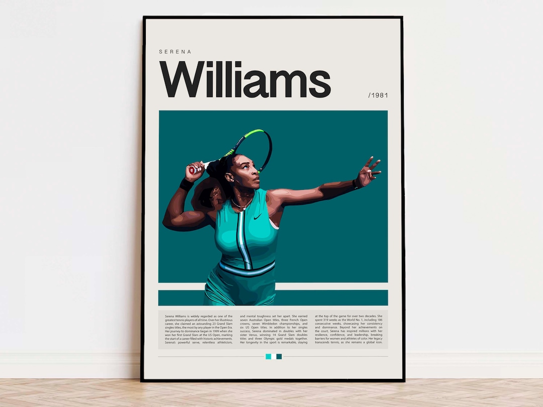 Serena Williams Poster, Tennis Poster, Serena Williams Print, Sports ...