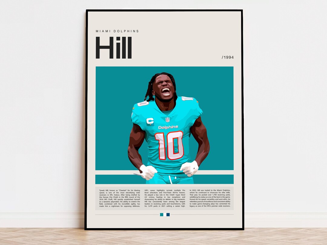 Tyreek Hill Poster, NFL Poster, Sports Poster, Modern Sports Art, NFL ...