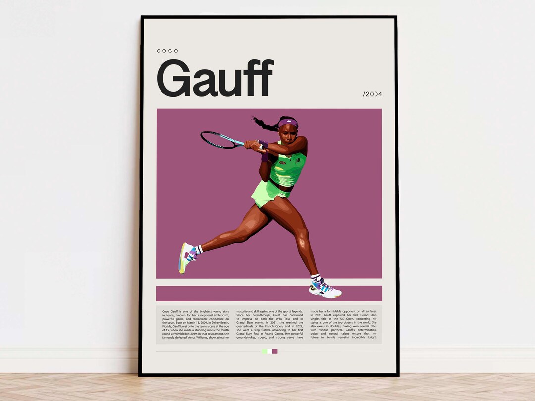 Coco Gauff Poster, Tennis Poster, Coco Gauff Print, Sports Poster ...