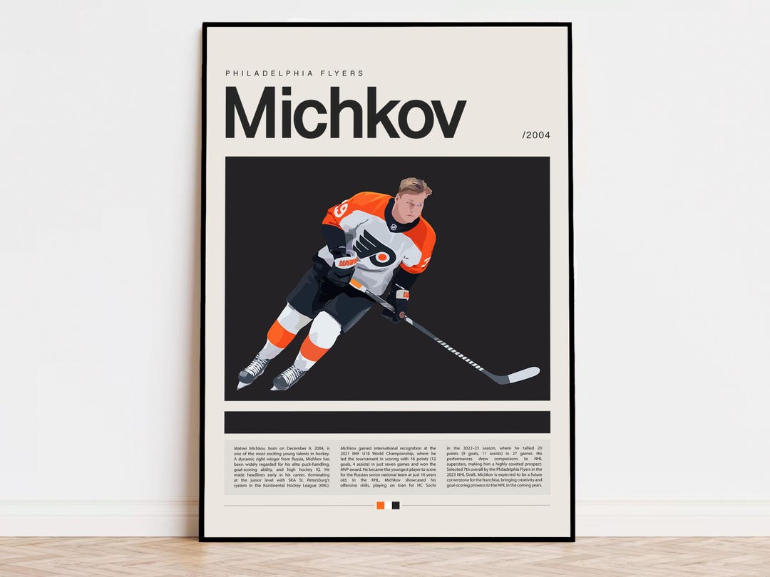 Matvei Michkov Poster, NHL Poster, Sports Poster, Modern Sports Art ...
