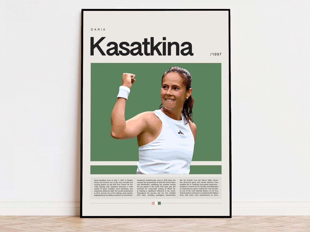 Daria Kasatkina Poster, Tennis Poster, Daria Kasatkina Print, Sports ...