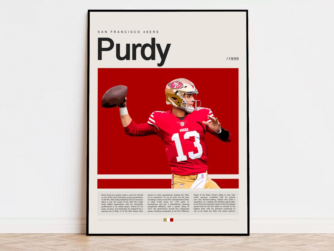 Brock Purdy Poster, NFL Poster, Sports Poster, Modern Sports Art, NFL ...