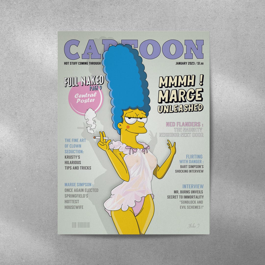 The Simpsons Sexy Cartoon Poster - Marge Simpson - Etsy