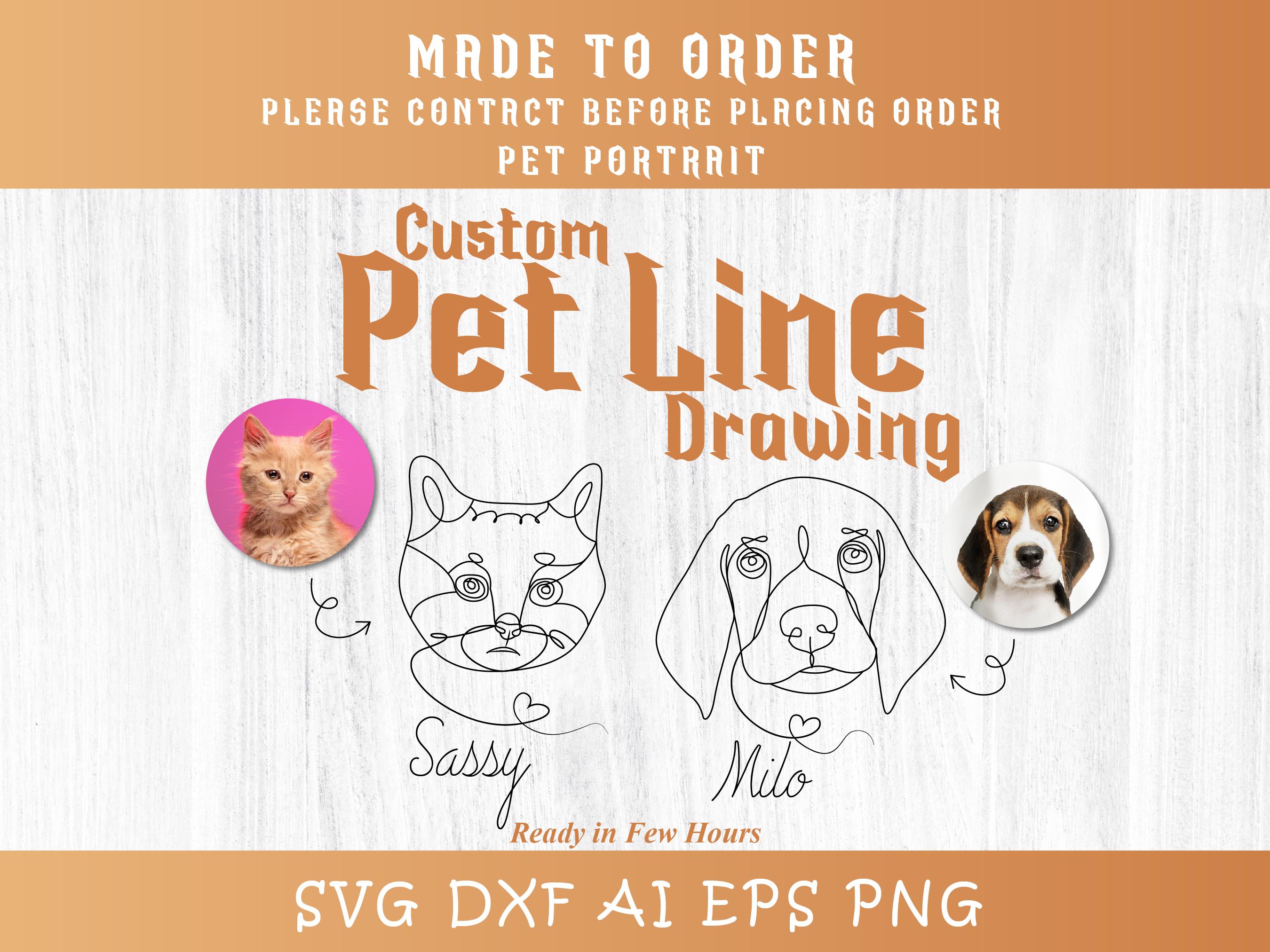 Custom Pet Line Drawing, Minimalist Pet Portrait, Digital Pet Sketch ...