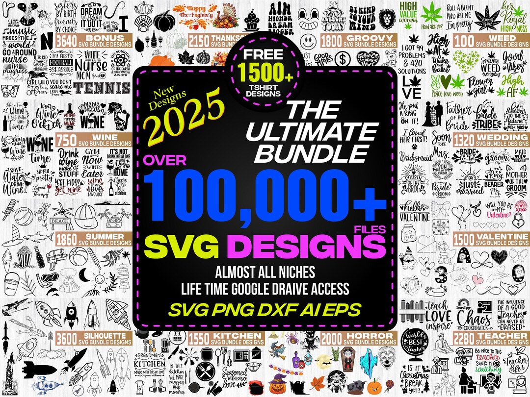 Mega SVG 100,000 Bundle, Huge Digital Download, Cricut & Silhouette ...