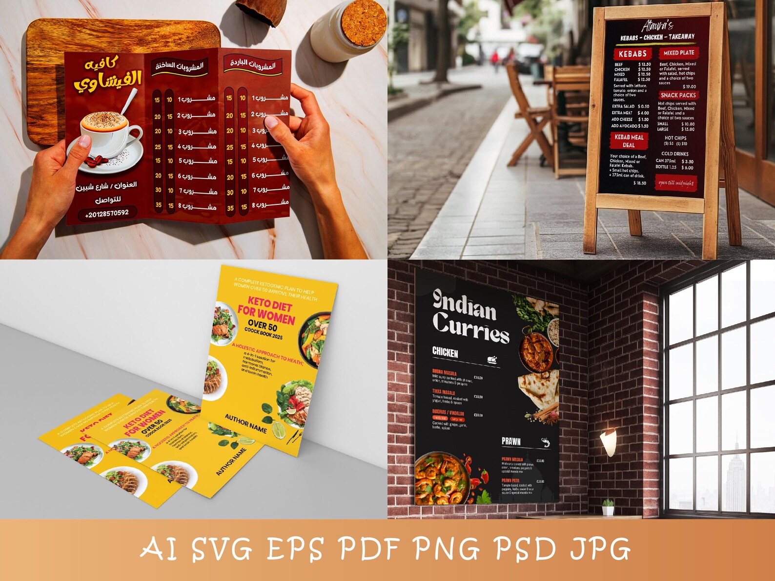 Custom Menu Design, Digital Menu Template, Restaurant Menu, Cafe, Food ...