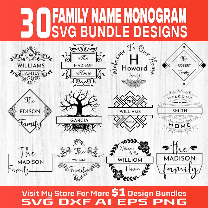 Last Name Svg - Etsy