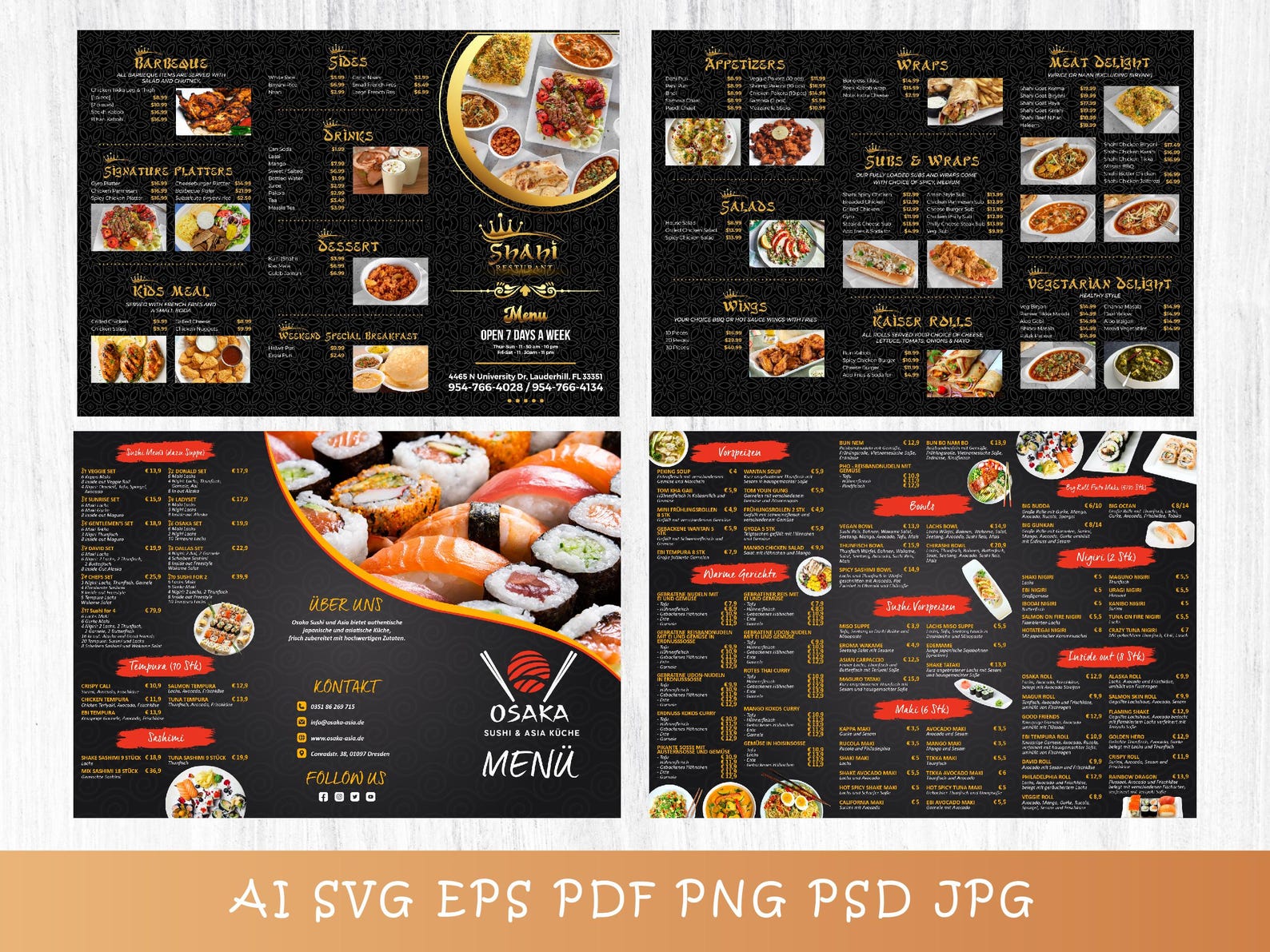 Custom Menu Design, Digital Menu Template, Restaurant Menu, Cafe, Food ...