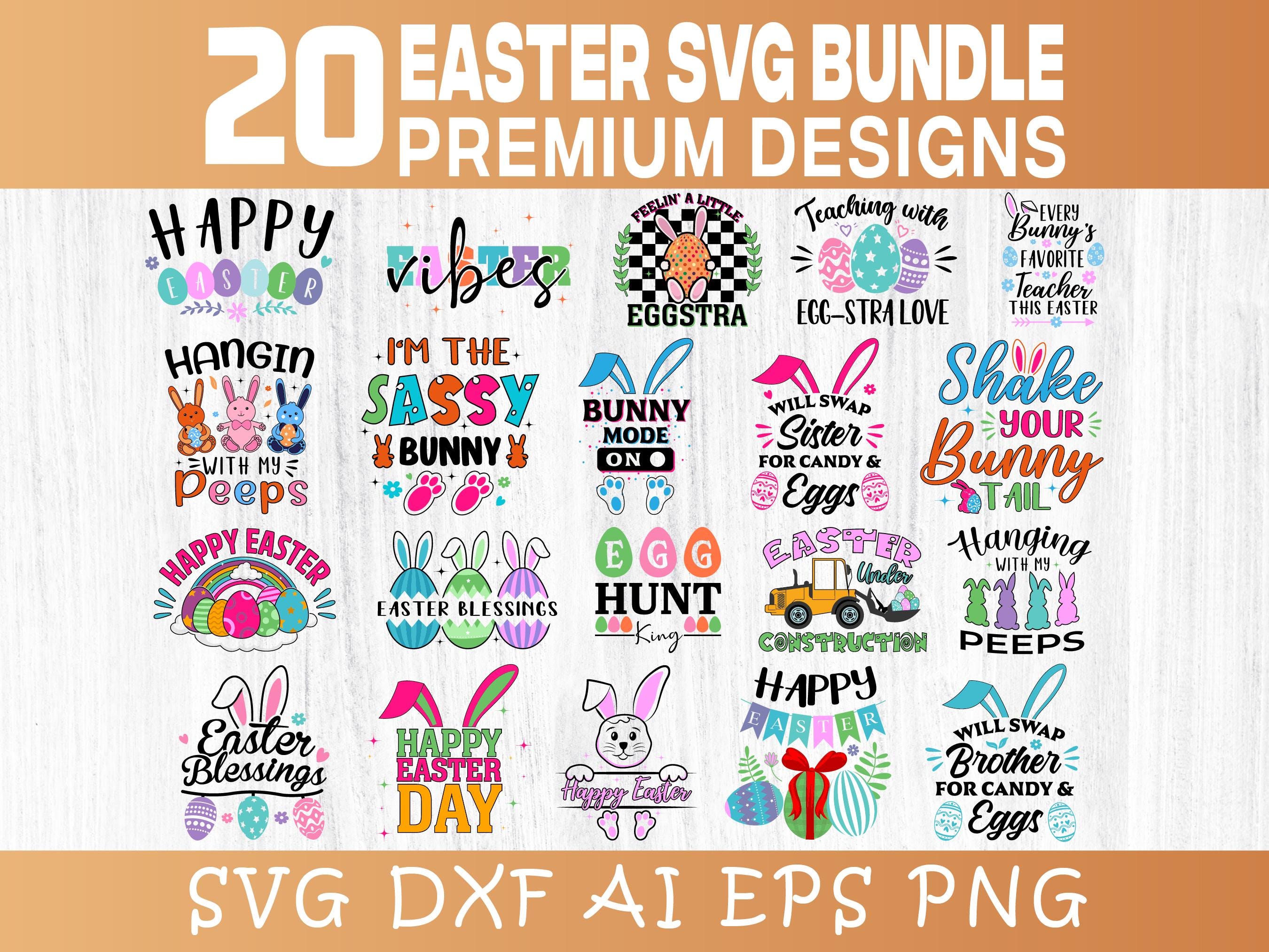 Easter SVG Bundle, 20 Cute and Funny Easter Designs, Bunny and Egg ...