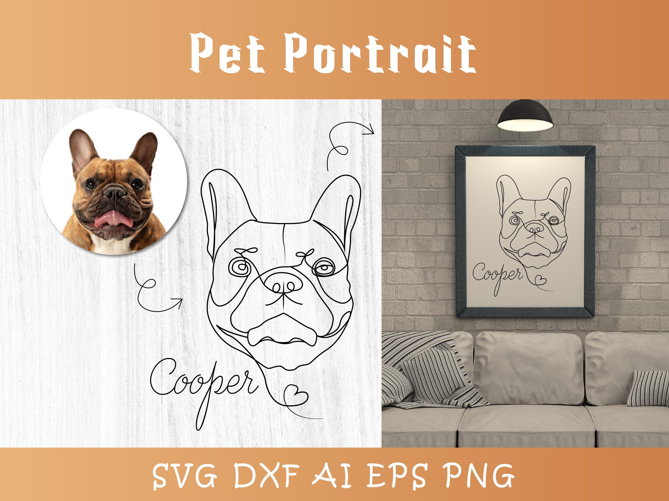 Custom Pet Line Drawing, Minimalist Pet Portrait, Digital Pet Sketch ...