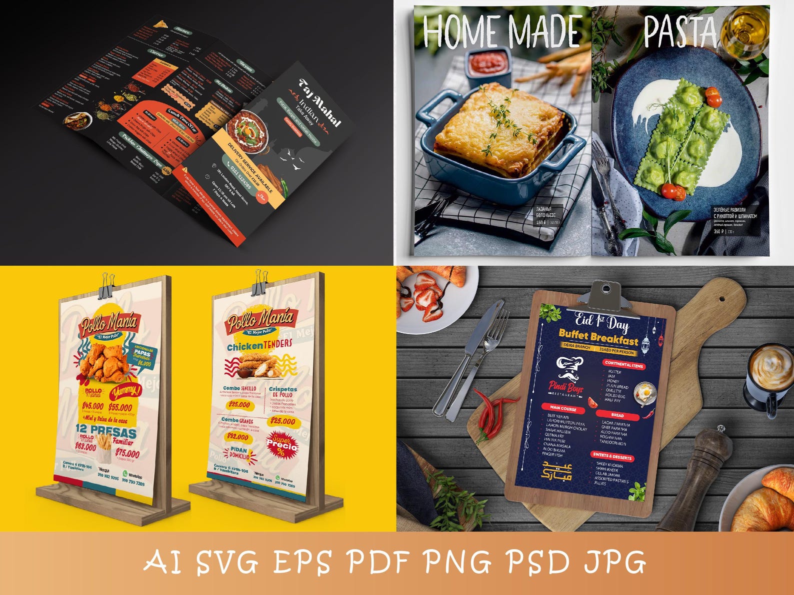 Custom Menu Design, Digital Menu Template, Restaurant Menu, Cafe, Food ...