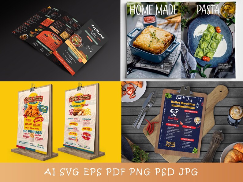 Custom Menu Design, Digital Menu Template, Restaurant Menu, Cafe, Food ...