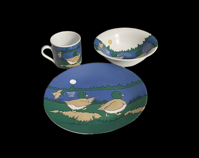 Vintage Three Piece Child's Set of Matthew Mallard Boundary Waters ...