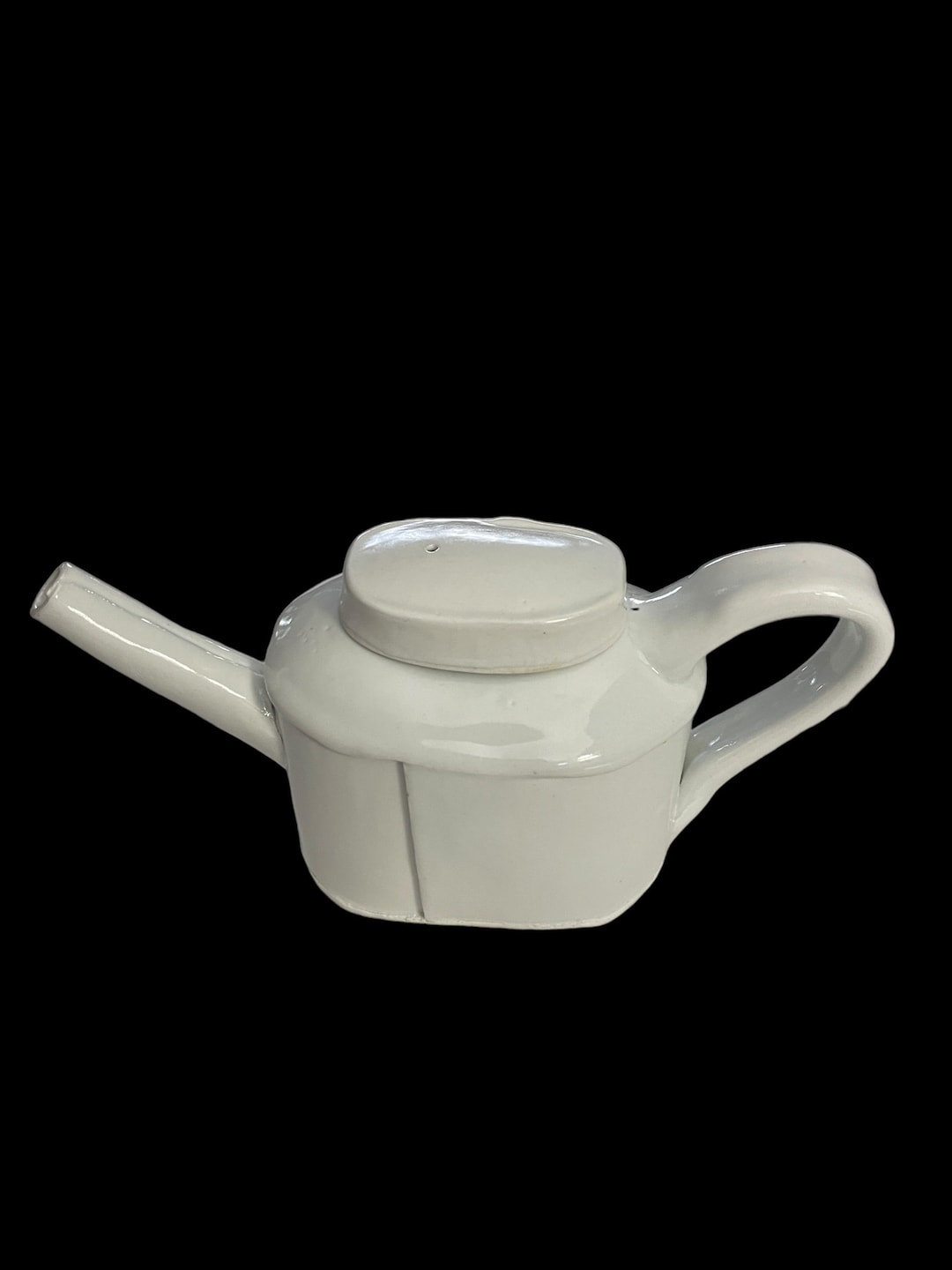 Vintage Brilliant White Hand Built Slab Tea Pot With Lid- Simplistic ...