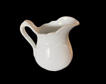 Warranted Ironstone White Pitcher Antique Aged - Etsy