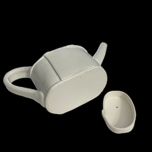 Vintage Brilliant White Hand Built Slab Tea Pot With Lid- Simplistic ...