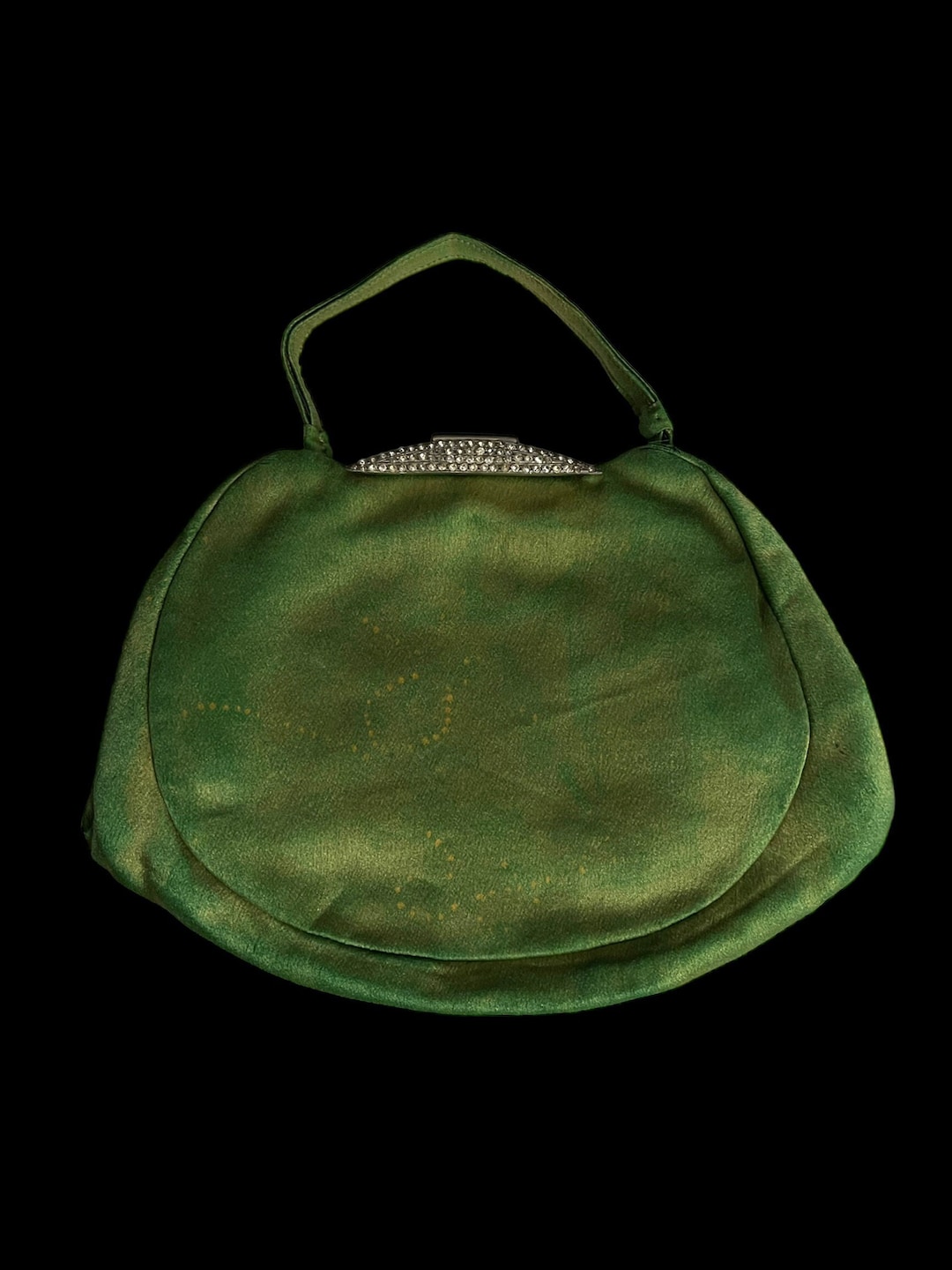 Vintage Green Velvet Trinity Purse With Rhinestone Clasp 1920's Art ...