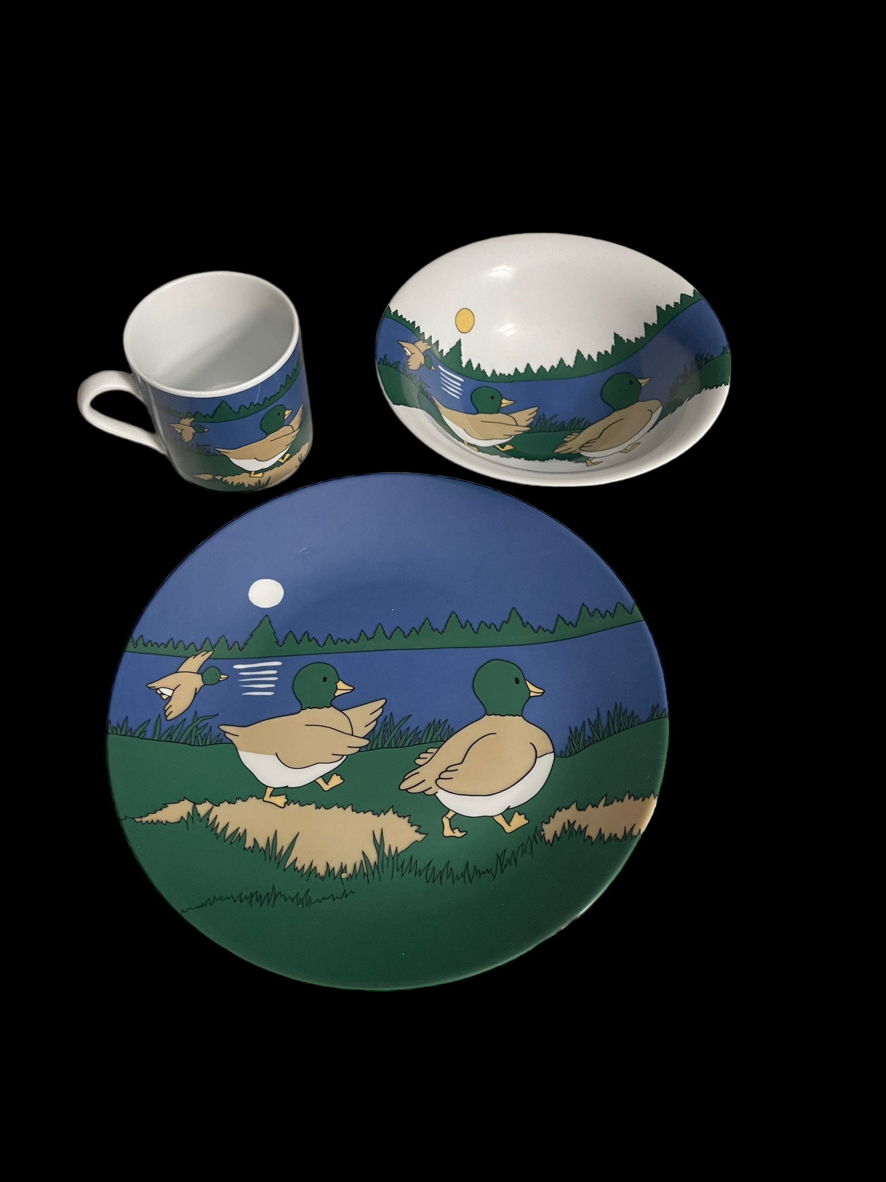 Vintage Three Piece Child's Set of Matthew Mallard Boundary Waters ...