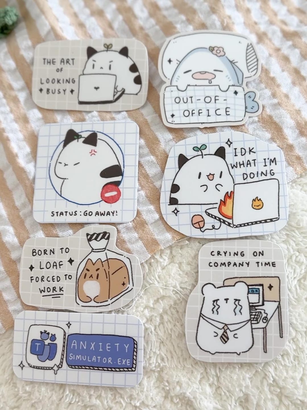 Funny Work Stickers , Corporate Loaf, Humorous, Silly, Handdrawn ...