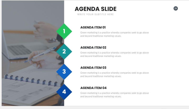 Agenda Slide Templates - Powerpoint Digital Download , Perfect for ...