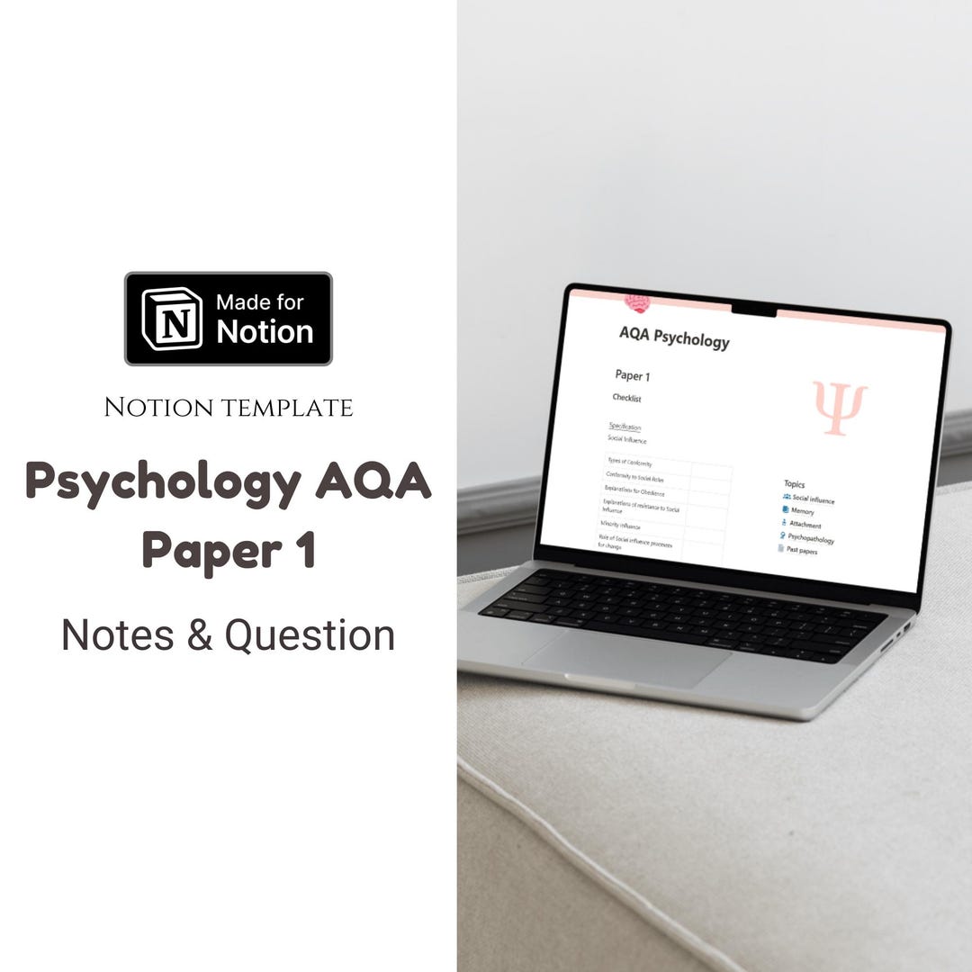AQA Psychology Paper 1 Complete Notes With Content, Evaluation and Past ...
