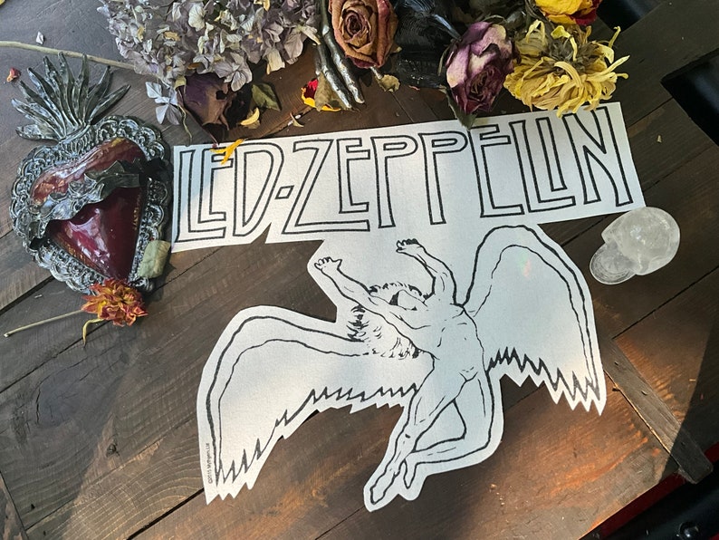 LED ZEPPELIN Fabric Iron on BIG Decal Heat Transfer Tshirt Patch ...