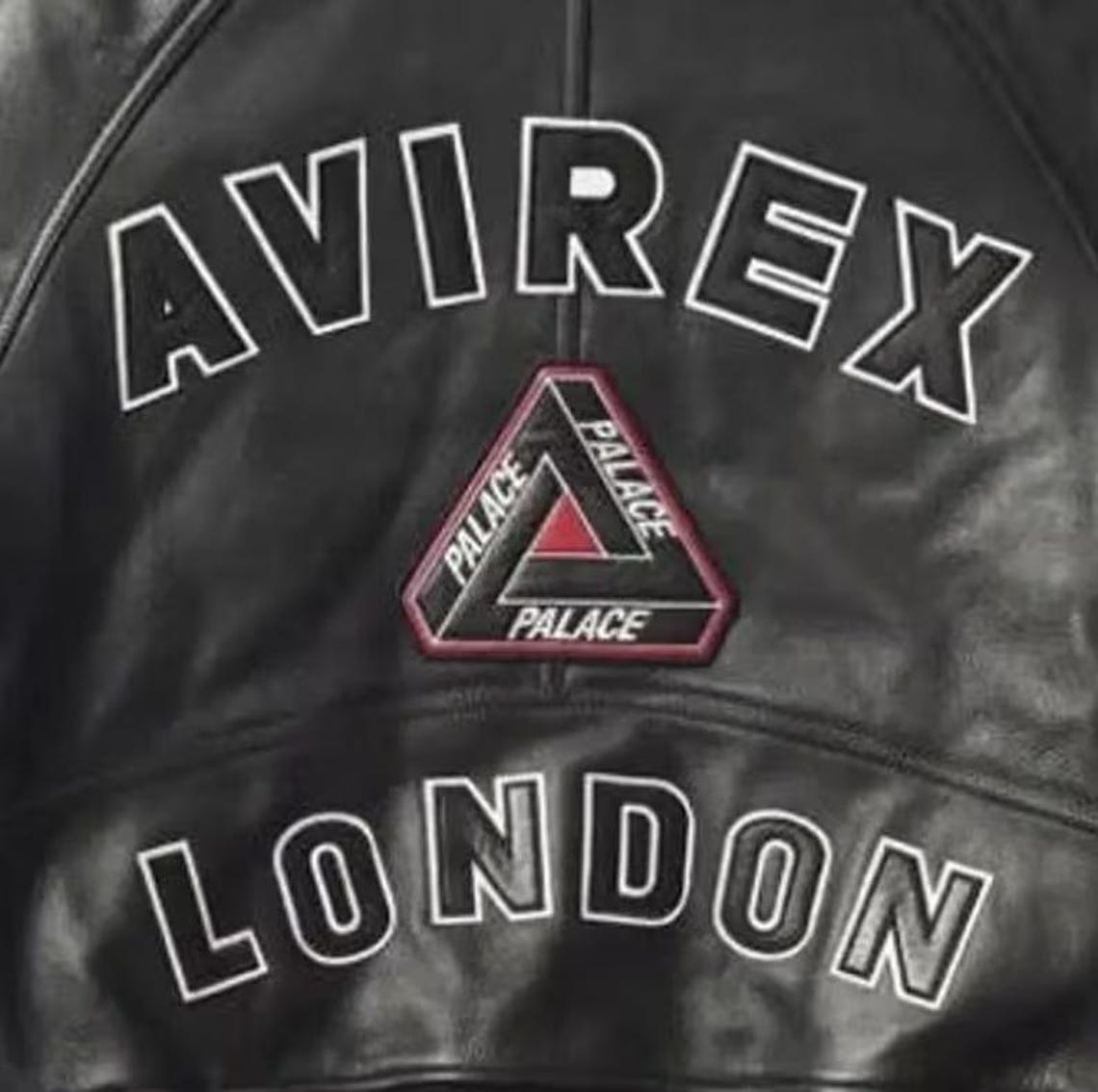 New Handmade Avirex Palace London Leather Jacket, Black Varsity Genuine ...