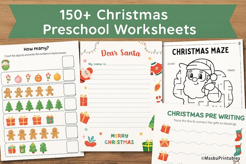 Digital 150+ Christmas Activity Pages for Kids | Holiday Worksheets ...