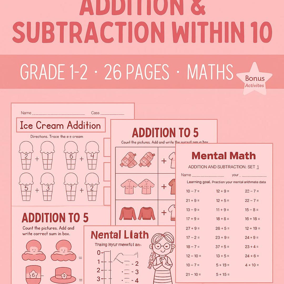 Fun Math Worksheets for Kids | Mental Math Practice Printable PDF ...