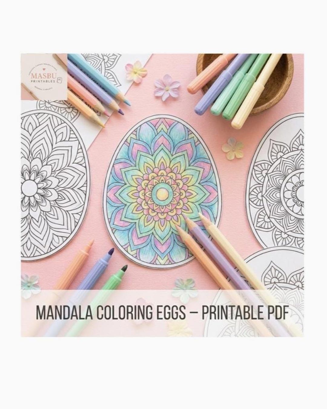 Mandala Easter Egg Coloring Pages | Relaxing Art (PDF Download) - Etsy