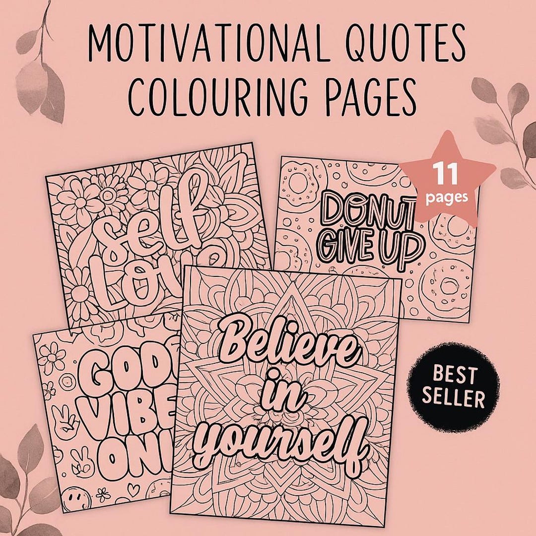 Motivational Quotes Coloring Pages for Kids | Uplifting Affirmations ...