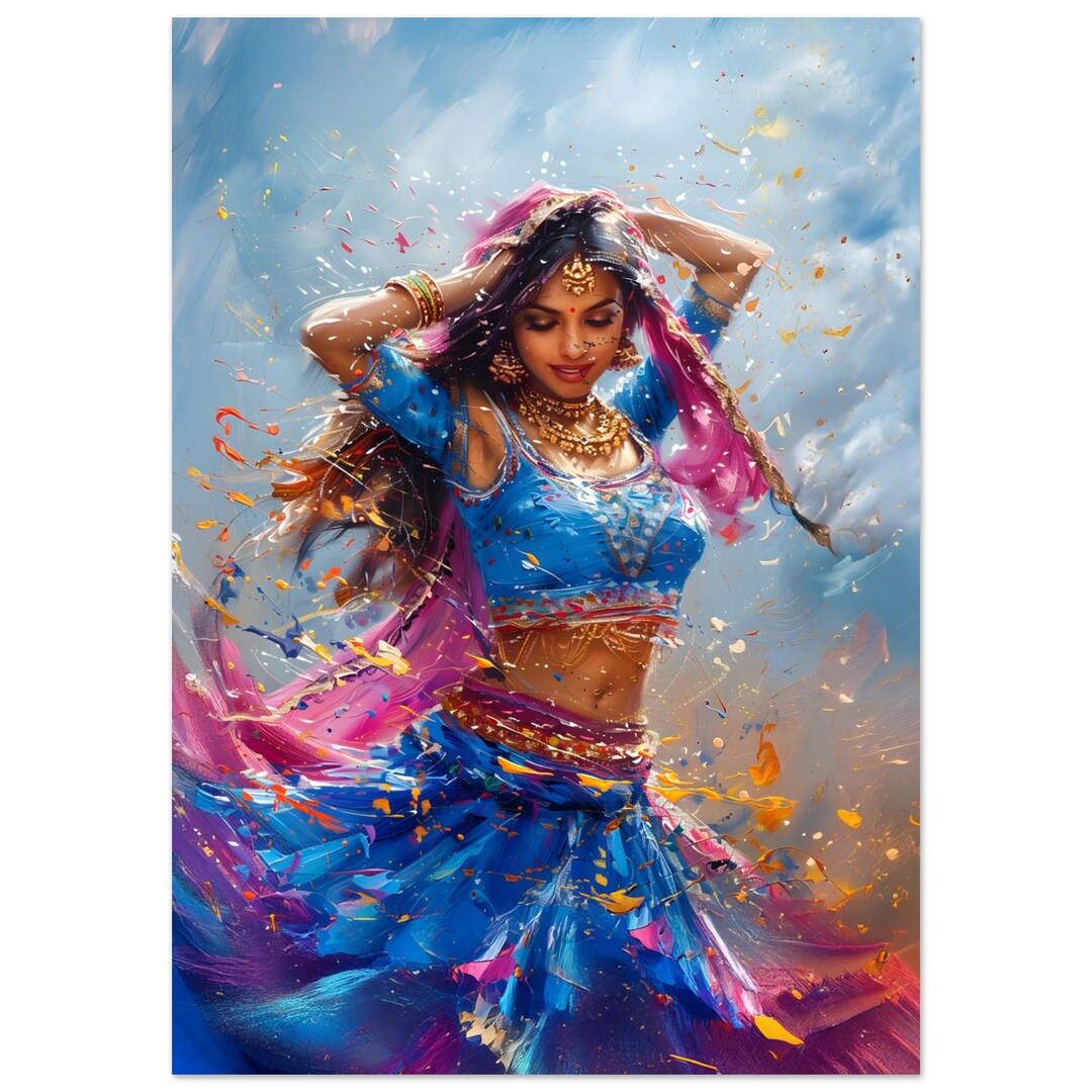 Vibrant Indian Dancer Canvas Print, Ethnic Home Decor, Traditional ...