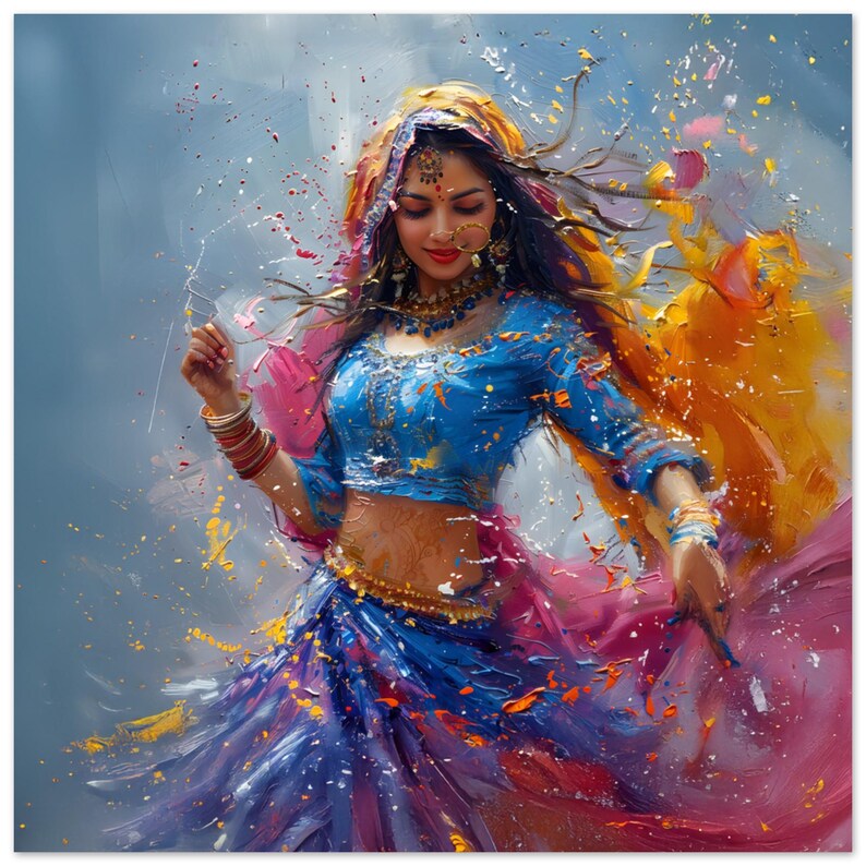 Indian Dance Wall Art, Traditional Dancer Canvas Print, Indian Vibrant ...