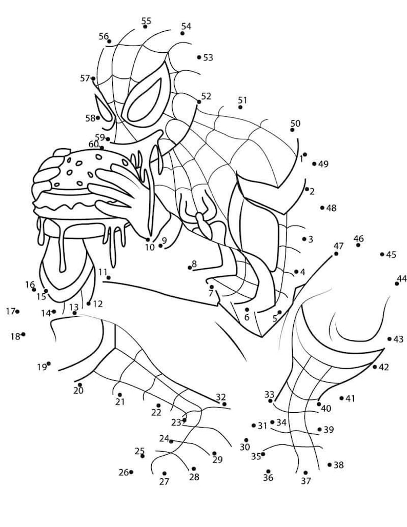 Spiderman Colouring Pages - Etsy