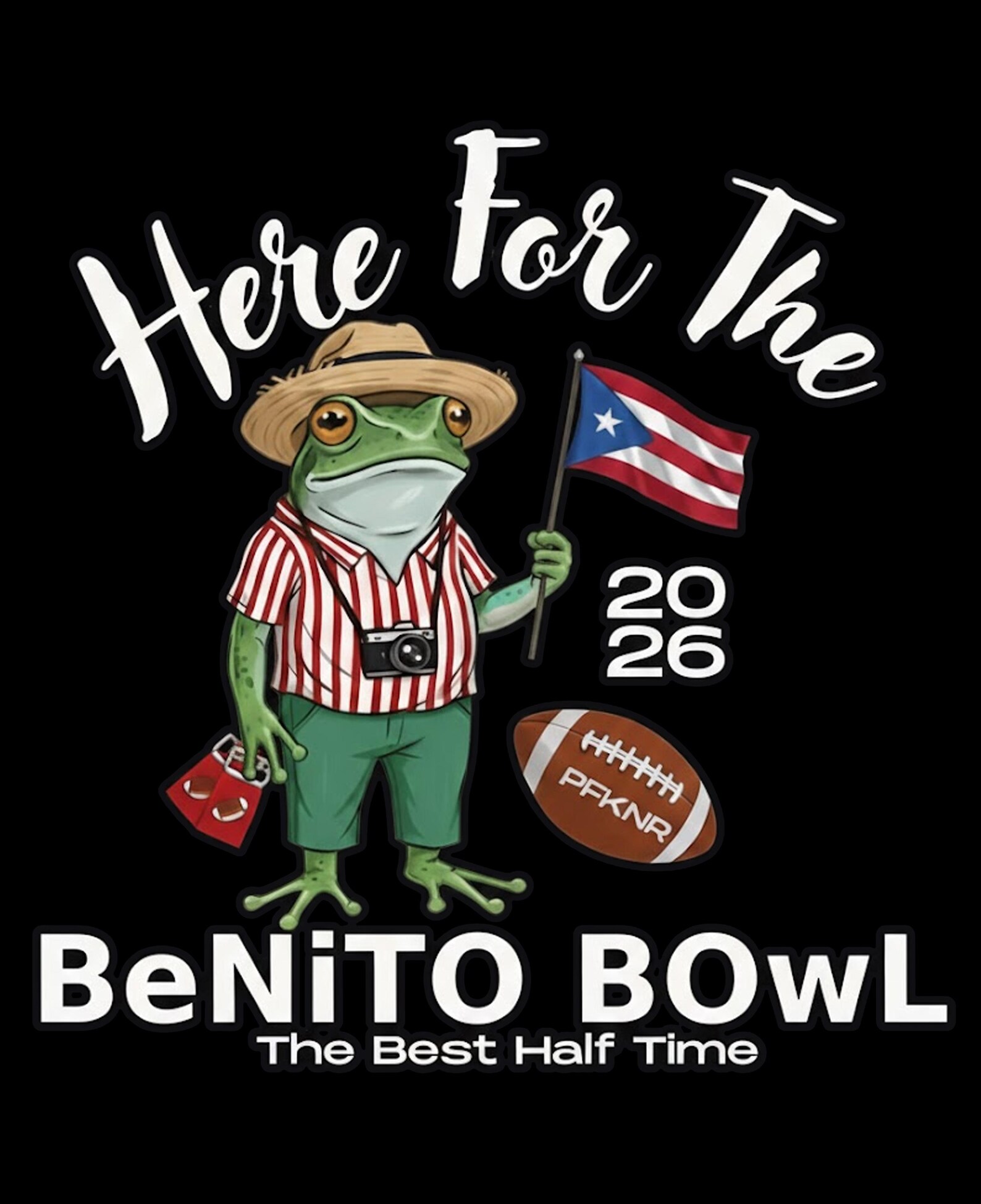 Re-tro Pue-rto Ri-co Frog Football Shirt Design Tropical 2026 Game Day ...
