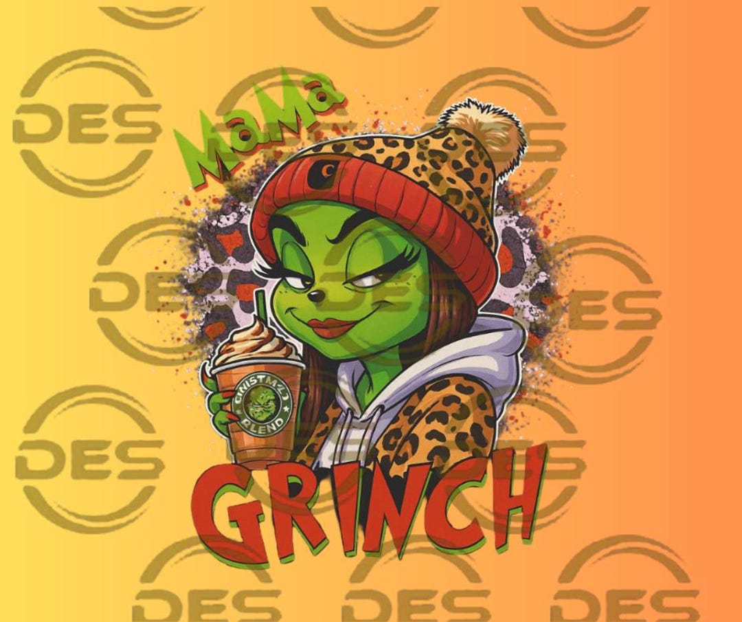 Mama Grinch Leopard Print Christmas Design | Funny Holiday Coffee Lover ...