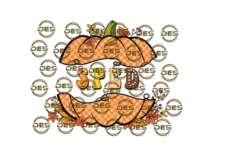 SPED Teacher Fall Pumpkin Plaid PNG - Etsy