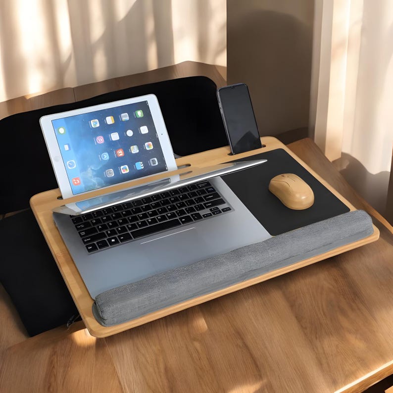 Ergonomic Laptop Desk – Portable Bed Table With Mouse Pad & Wrist ...